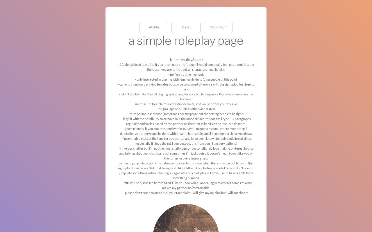 a simple roleplay page